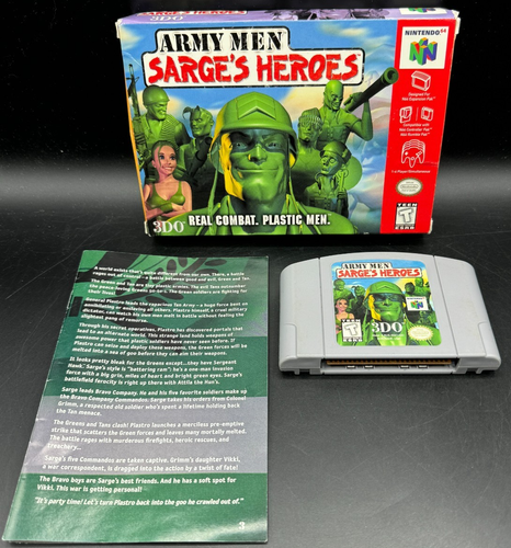 Army Men Sarge's Heroes Nintendo 64 N64 CIB Complete W/ Manual ...