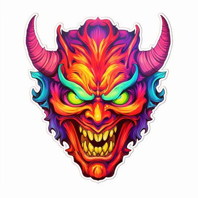 7X Car Stickers Devil Stickers 9x9 cm Cartoon Devil Rear Window Car ...