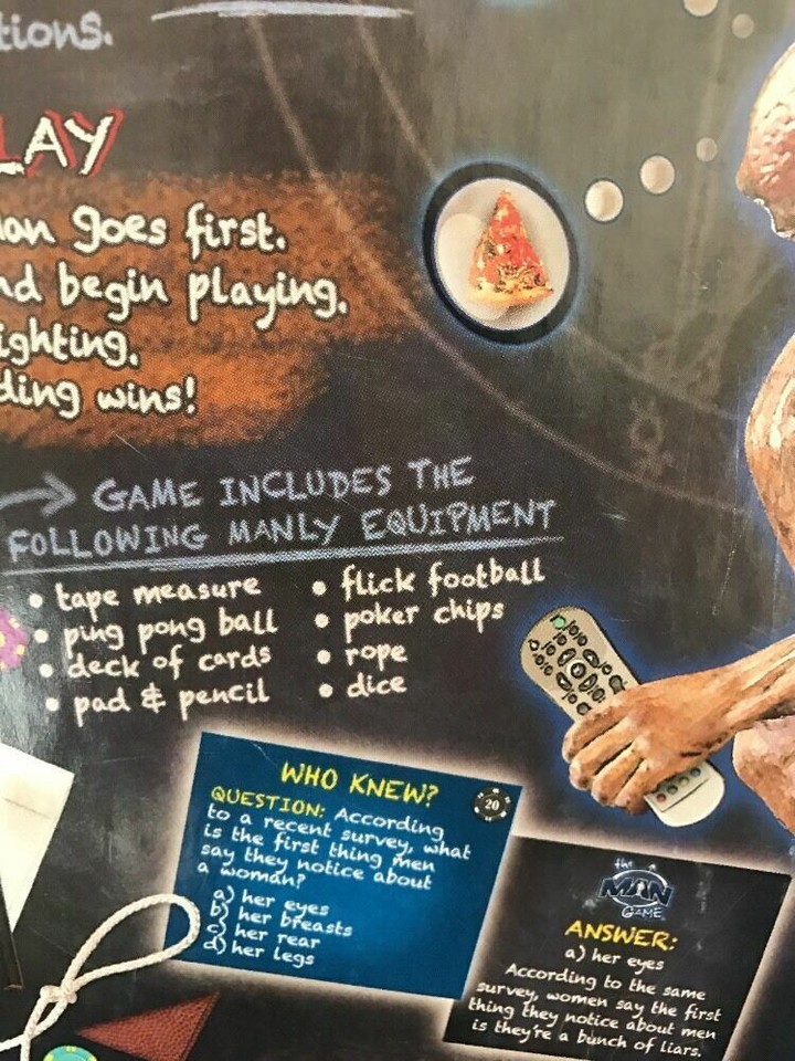 The Man Game A Game For Men Great Game For Your MAN CAVE Mens Party ...