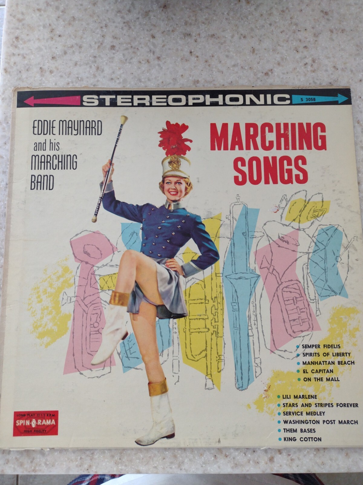 EDDIE MAYNARD & HIS MARCHING BAND LP MARCHING SONGS SPINORAMA RECORD ...