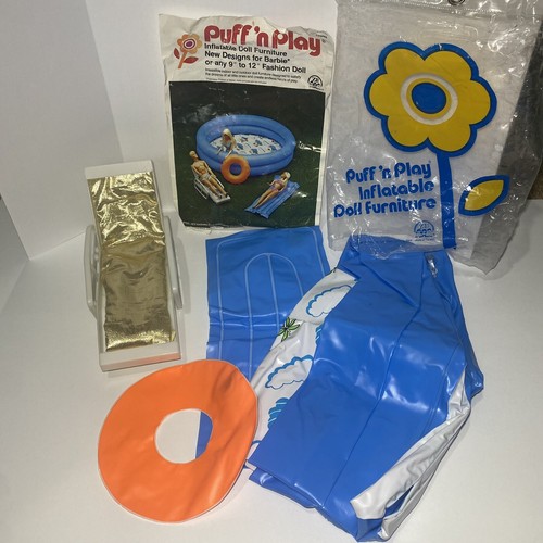 Vintage 1970's Barbie Puff N Play Blow Up Pool Time | eBay