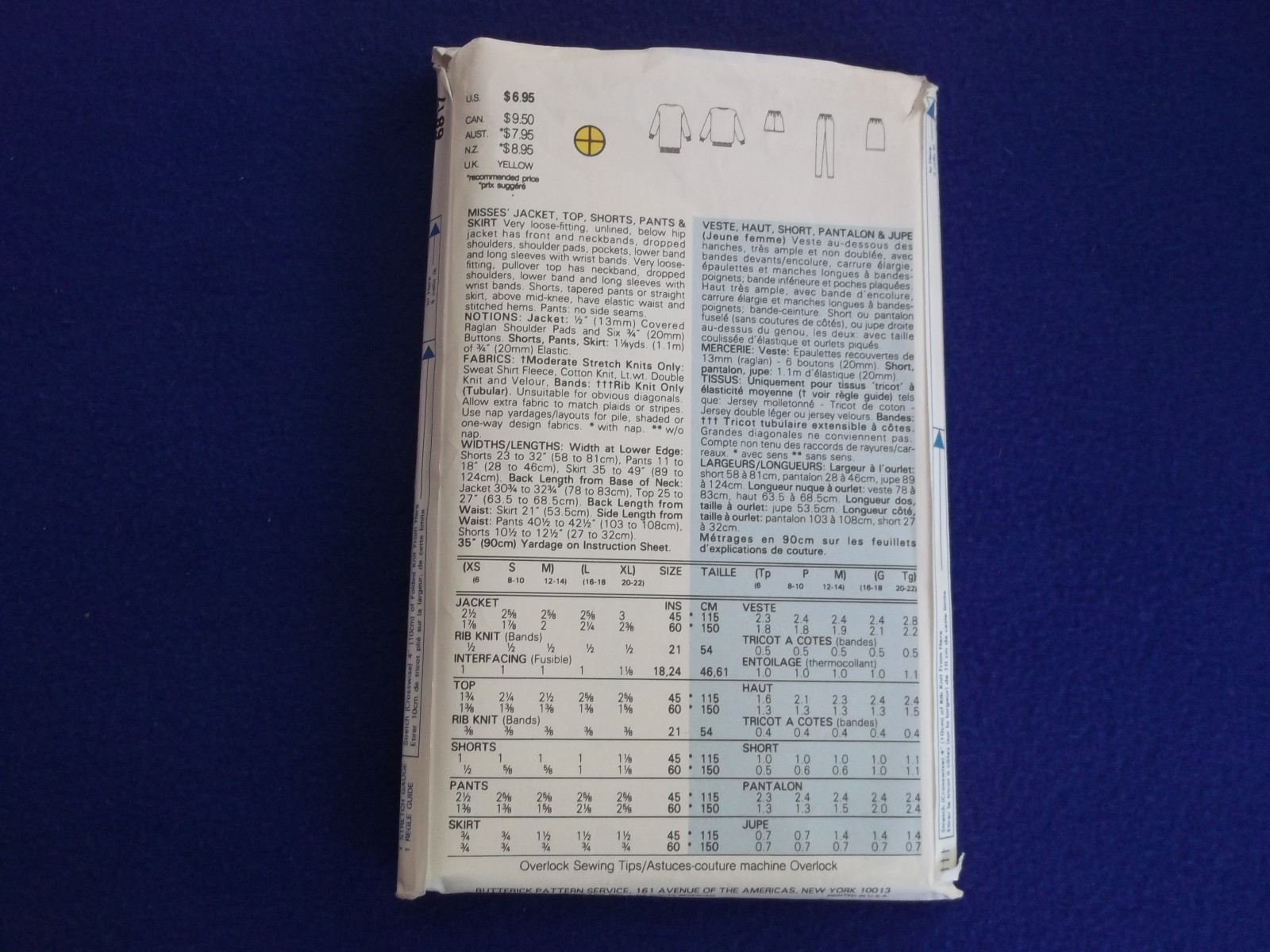 Butterick 3314 Pajamas Pants Shorts Top Pattern Plus Size 16 - 22 for ...