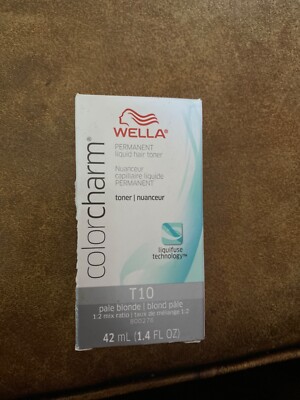 Wella Color Charm T10 Permanent Liquid Hair Toner - 1.4oz Pale Blonde ...