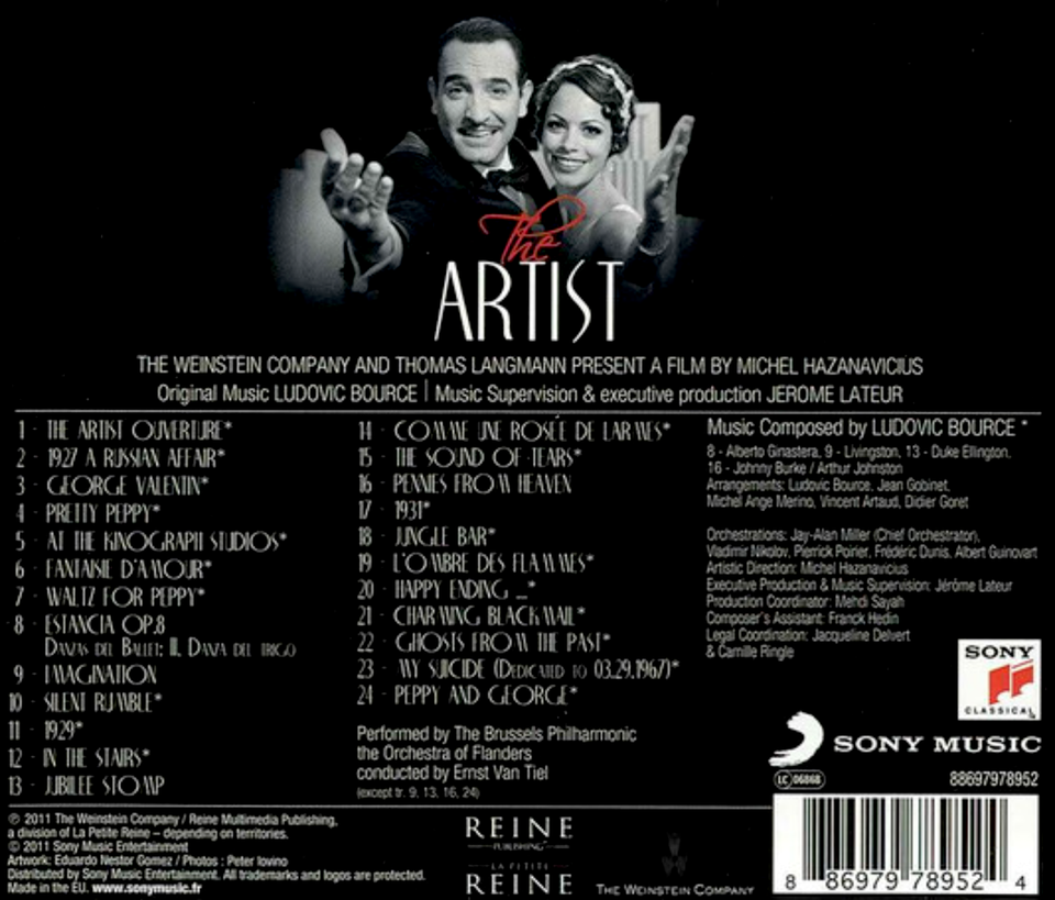 "THE ARTIST" Soundtrack by Ludovic Bource (CD 2011) 21-Tracks ...