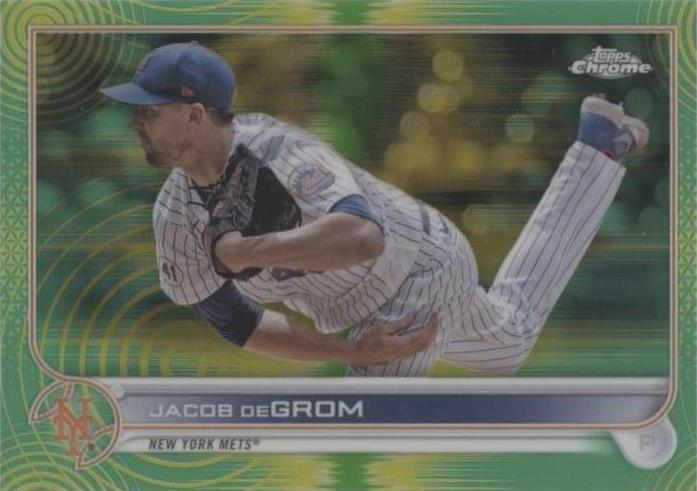 2022 Topps Chrome Sonic - Jacob deGrom #125 Green & Yellow Sonic Pulse ...