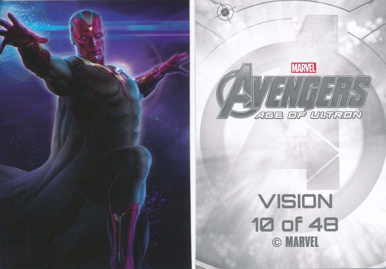 MARVEL AVENGERS AGE OF ULTRON DOG TAG SERIES SINGLE STICKER #10 VISION ...