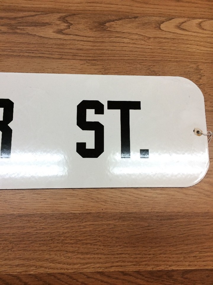 Vintage Center ST White metal Enamel Sign | eBay