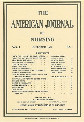 American Journal of Nursing : Reproduction of First Issue, October 1900 ...