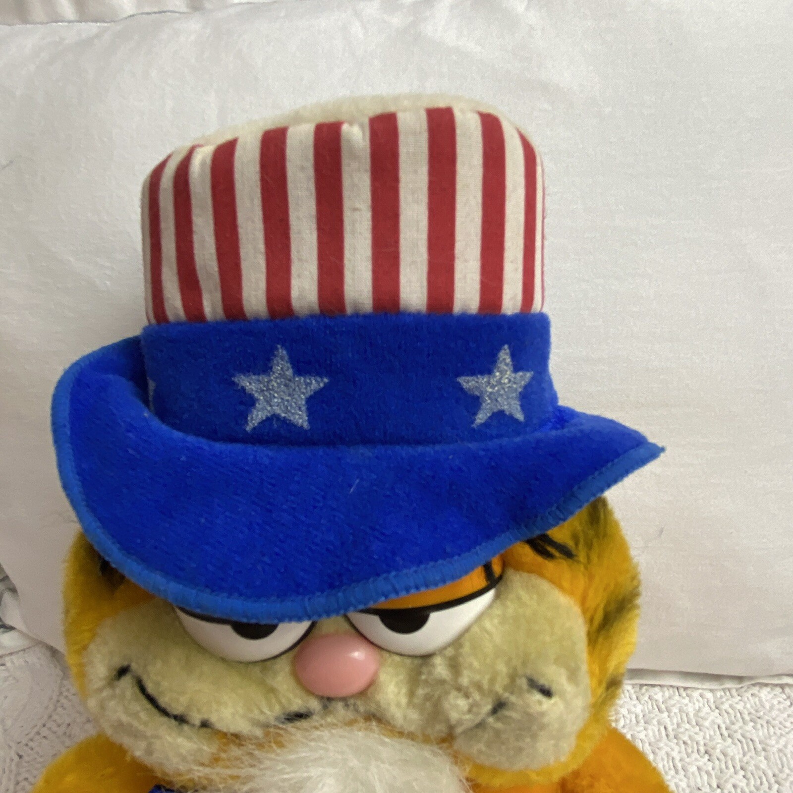 Vintage 1981 Dakin Garfield Patriotic Uncle Sam Plush Stuffed Animal 8 ...