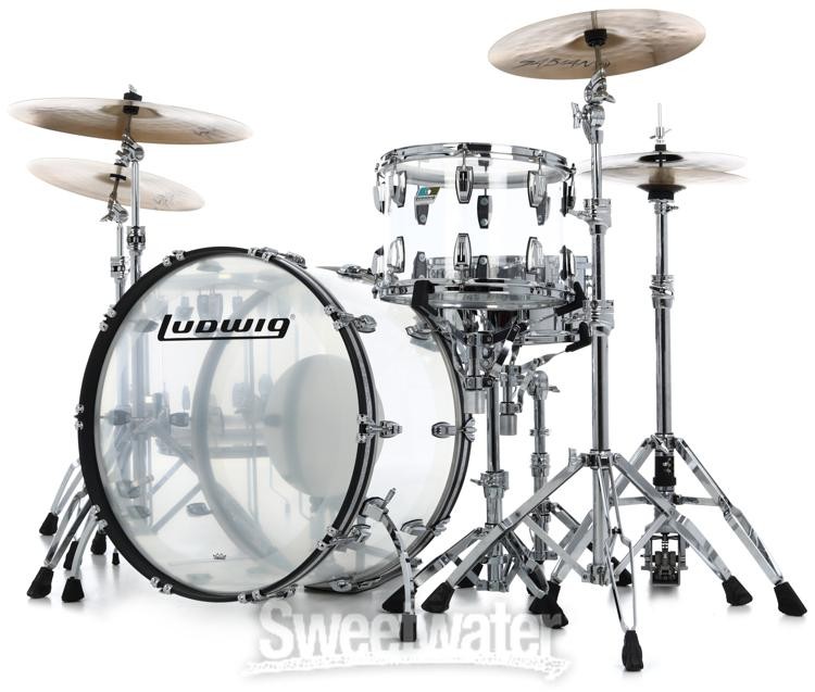 Ludwig Vistalite Zep 4-piece Shell Pack - Clear | eBay