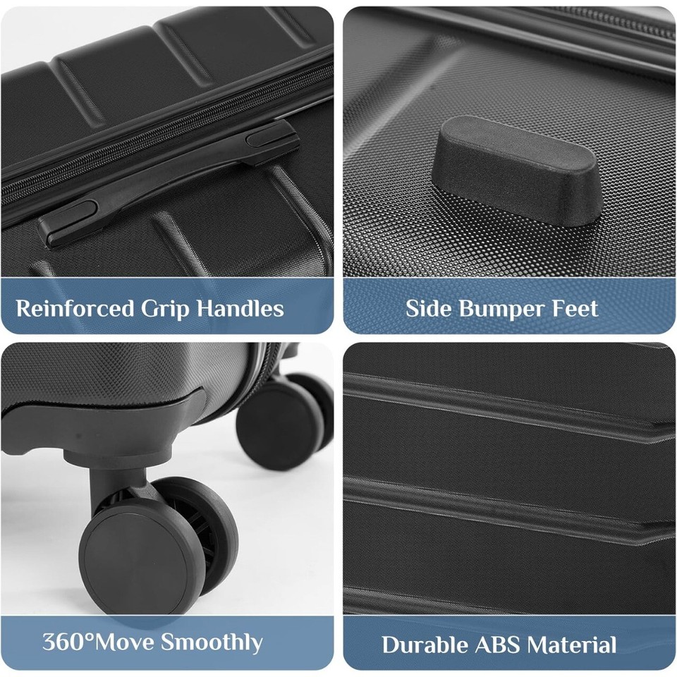 Carry-On Luggage Hard Shell Rolling Suitcase Travel Lightweight with ...