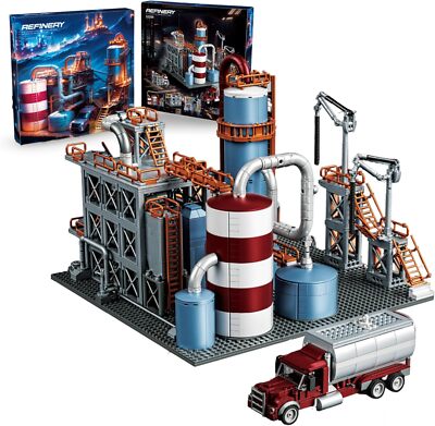 Technology Oil Refinery Building Block Kits, Street View MOC Building ...