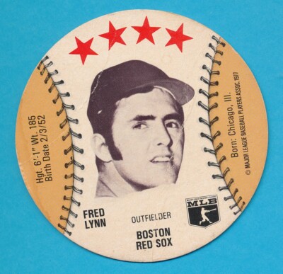 RARE ZIPZ BACK FRED LYNN 1977 MSA MLBPA DISC CREASED POOR VINTAGE MLB ...