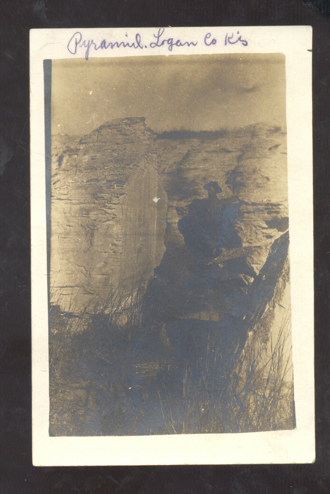 RPPC PYRAMID KANSAS LOGAN COUNTY UNUSUAL ROCK FORMATION REAL PHOTO ...