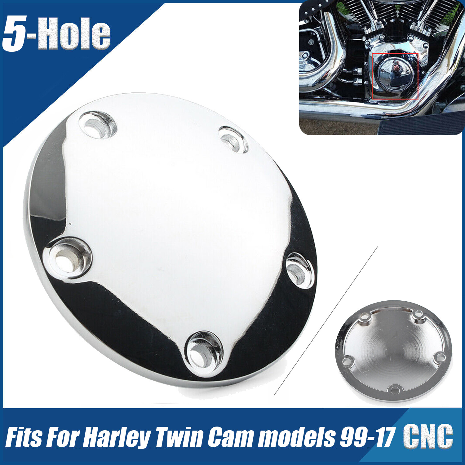 Domed Timing Points Cover For Harley Twin Cam Softail Dyna Touring 99 ...