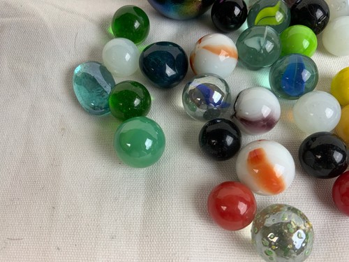 Lot Mixed Assortment of Glass Marbles Various Sizes Colors | eBay