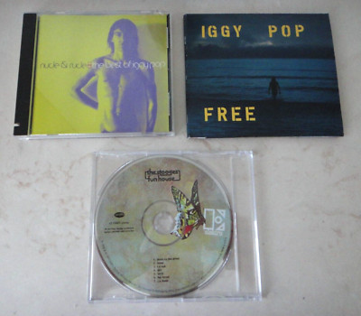 Lot 3 CDs/Albums FREE+NUDE & RUDE: BEST OF by IGGY POP+FUN HOUSE by THE ...