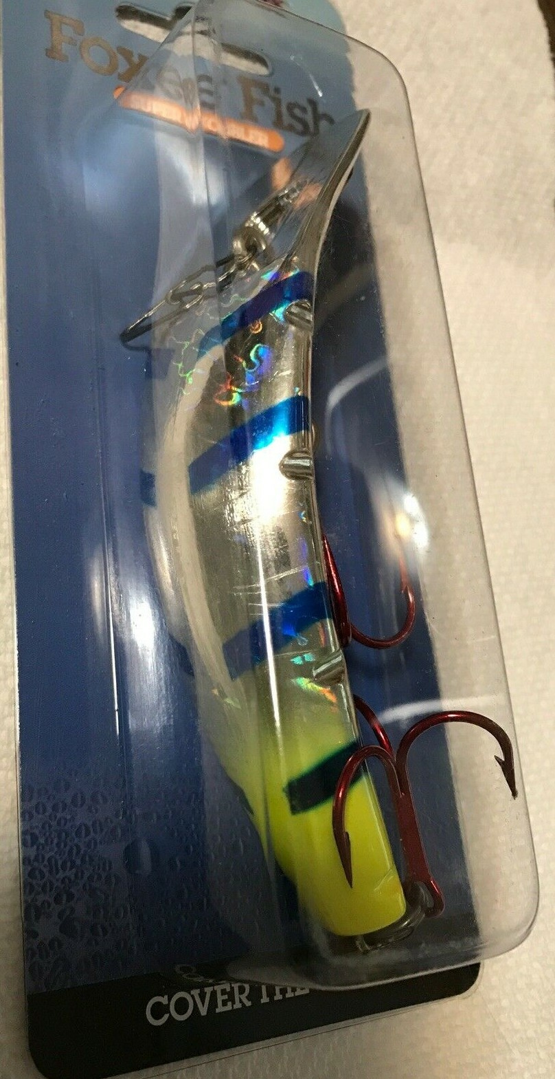 Vintage Blue Fox Foxee Fish Super Wobbler Silver / Chartreuse / Blue ...