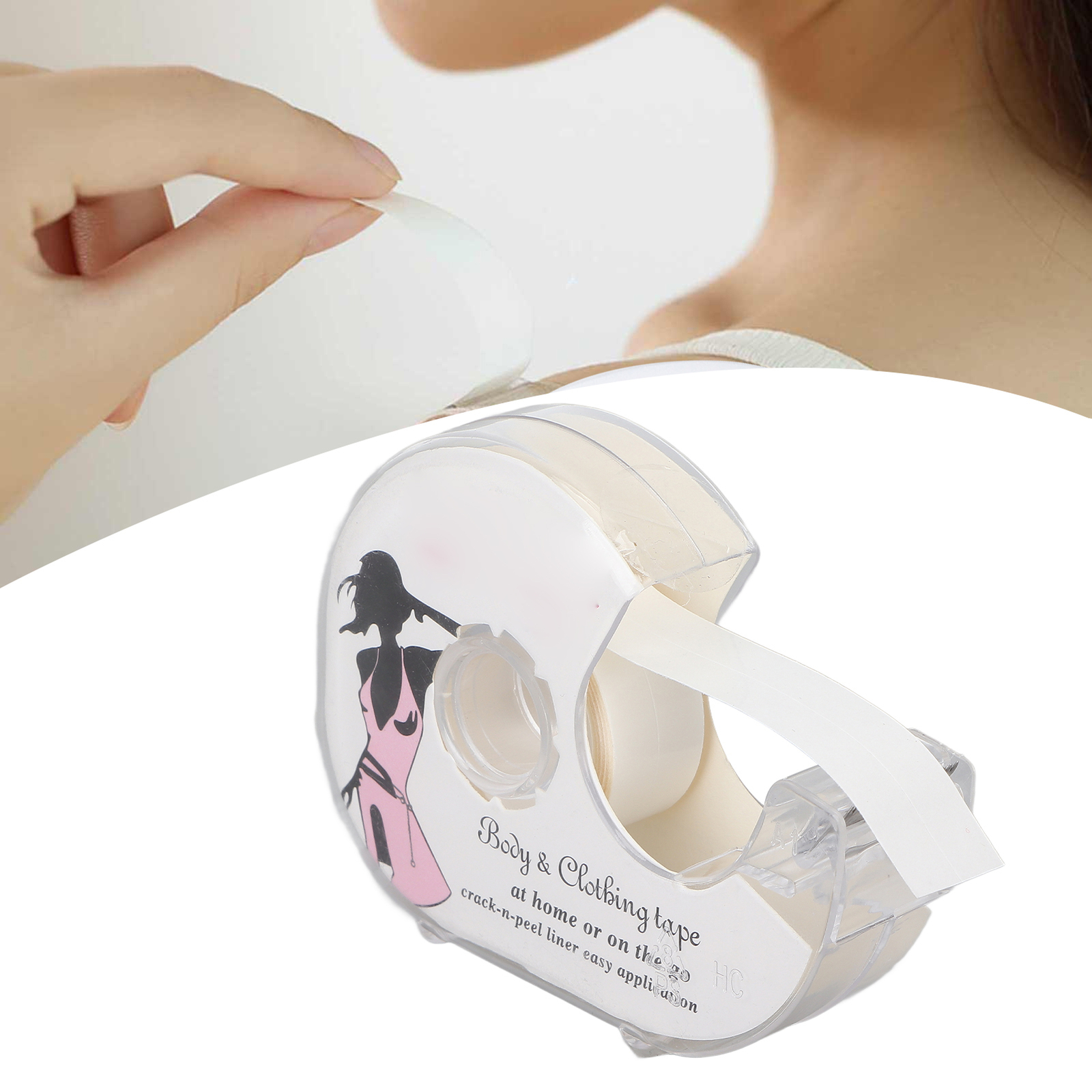 2pcs Dress Tape Double Sided Transparent Fabric Fixing Clothing Tape ...