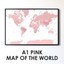 Map of the World A1 Travel Poster Wall Art Prints - Select Your Colour ...