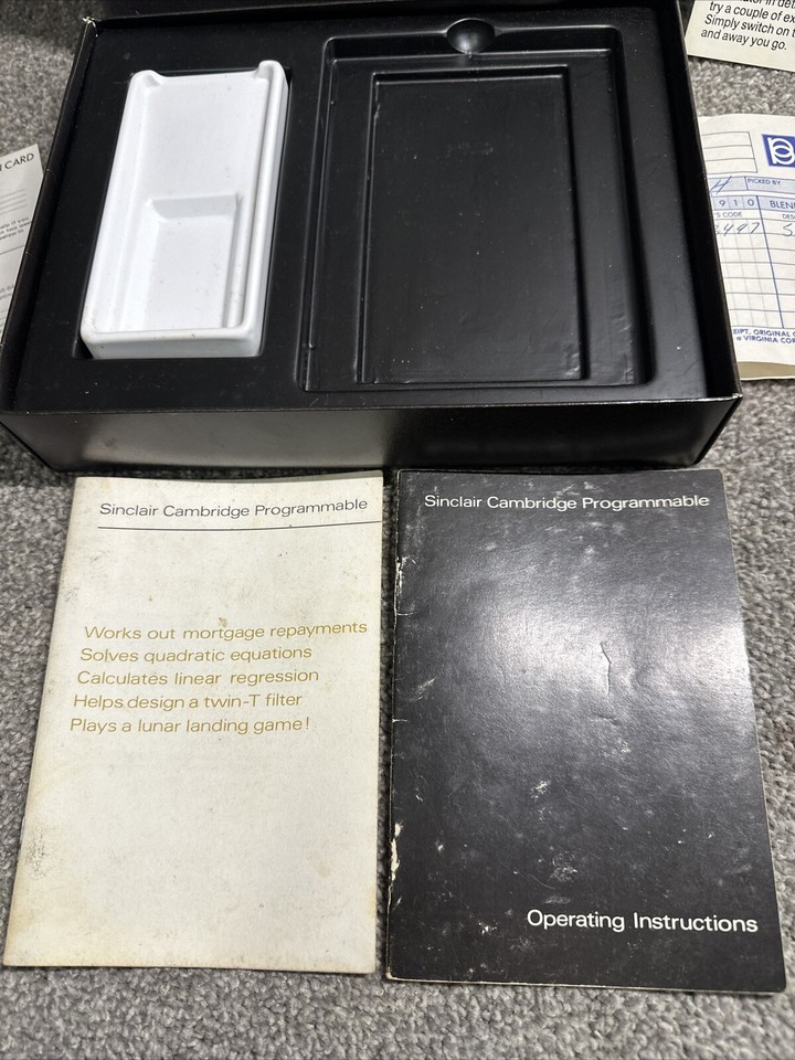 Sinclair Cambridge Programmable Calculator BOX & Manuals ONLY | eBay
