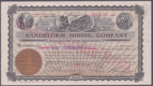 GEORGE WINGFIELD - STOCK CERTIFICATE SIGNED 02/15/1906 | eBay