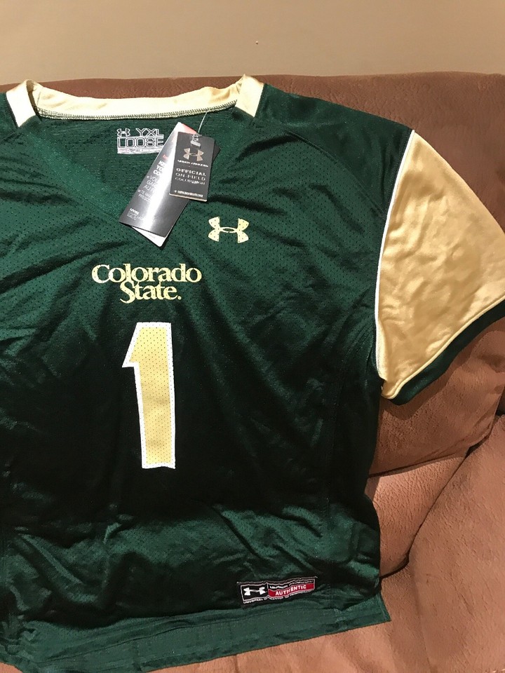 Under Armour Colorado State Rams Ncaa Football Jersey NWT Size XL Youth ...