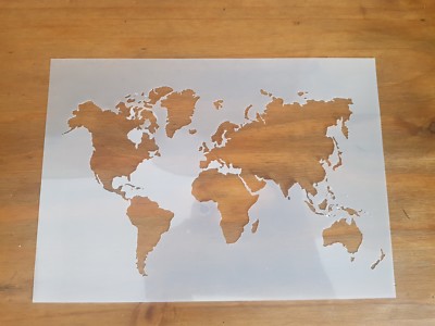 World Map Atlas Stencil Re-usable - Crafting - Airbrush | eBay