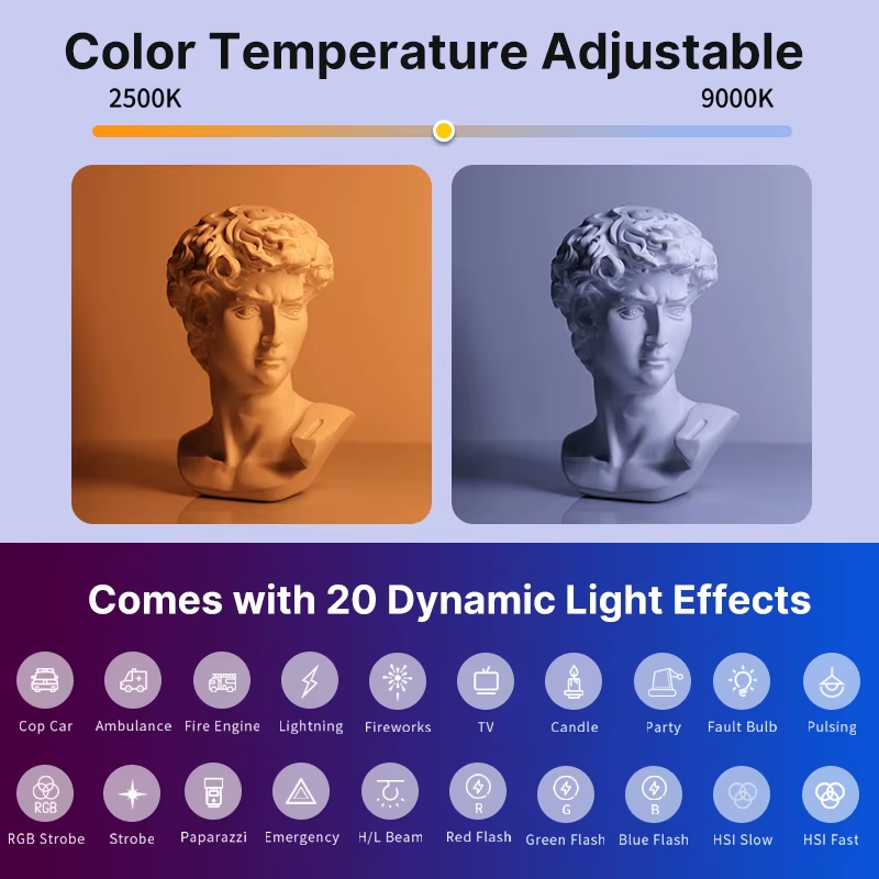 Handheld RGB Colorful Stick Light 19.68 inch Handheld LED Light Wand ...