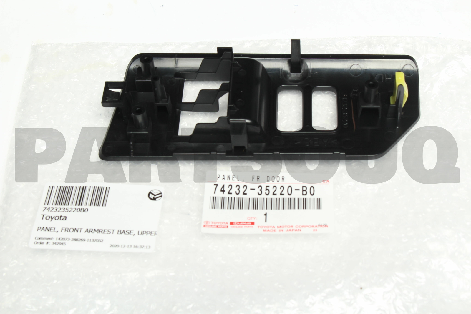 7423235220B0 Genuine Toyota PANEL, FRONT ARMREST BASE, UPPER LH 74232 ...