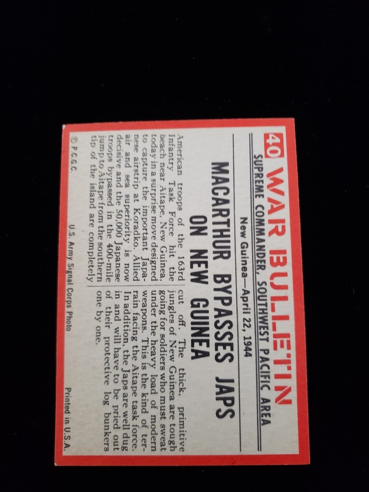1965 Philadelphia Gum War Bulletin Card #40 | eBay