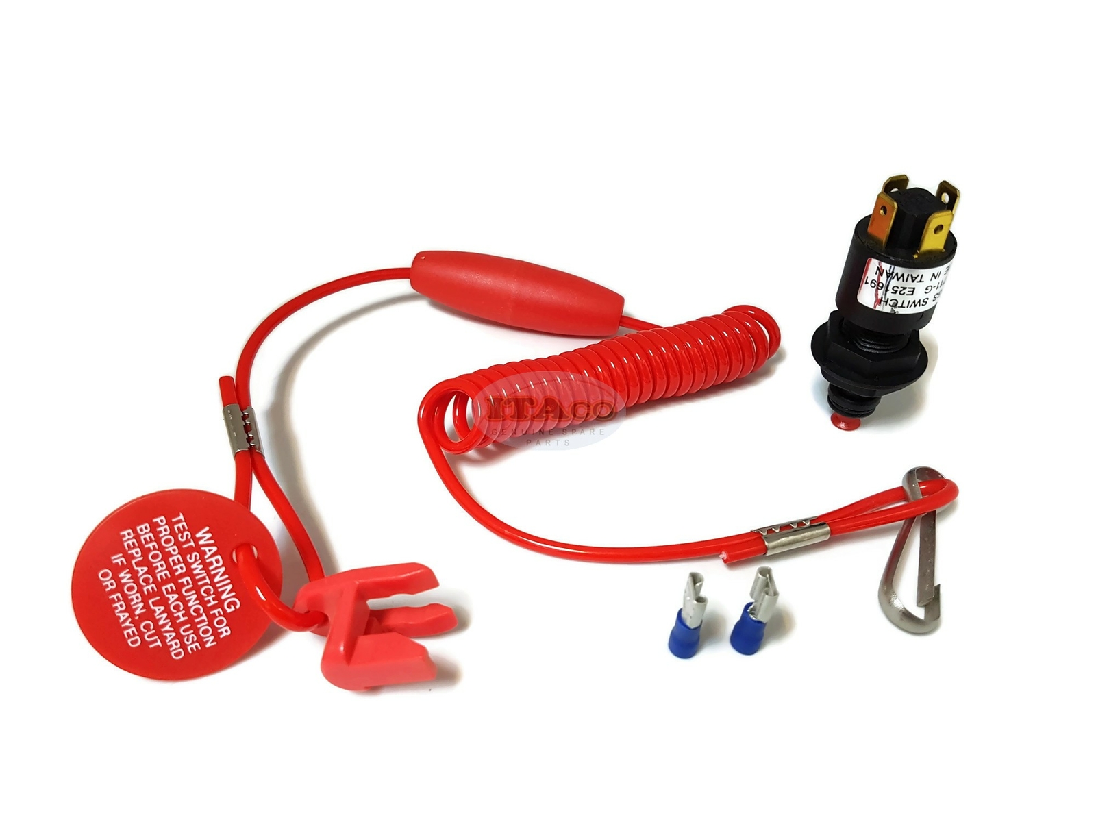 Boat Emergency Cut-Off Switch w/Coiled Lanyard Johnson Evinrude OMC ...