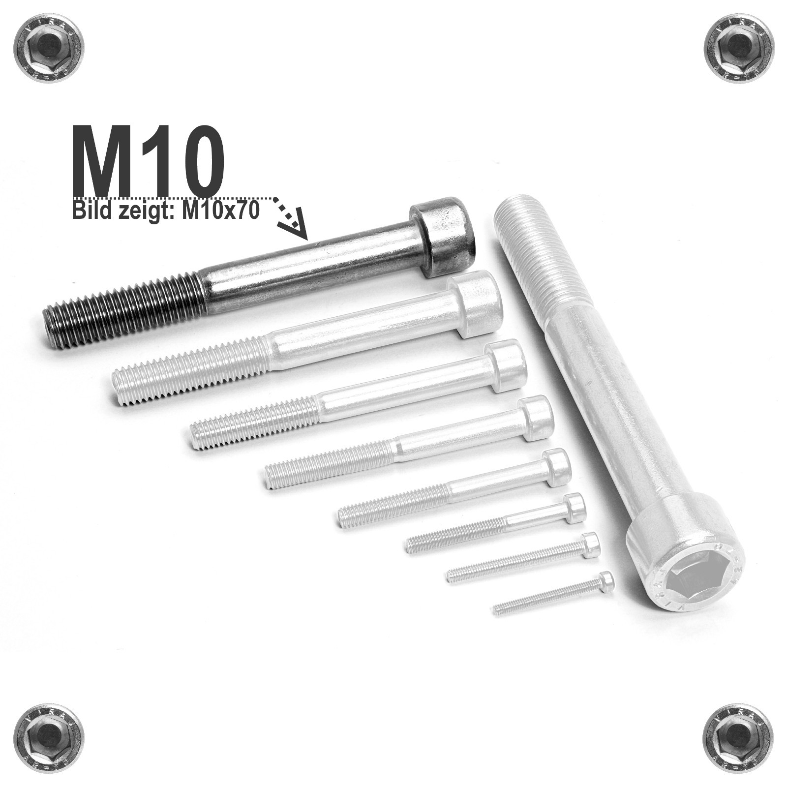 Zylinderschrauben DIN 912 Edelstahl A2 VA V2A Innensechskant ...