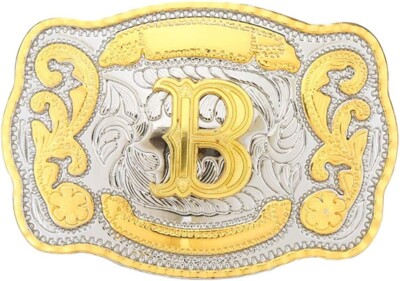 INITIAL (B) BELT BUCKLE LETTER COWBOY WESTERN RODEO TEXAS STAR Hebillas ...