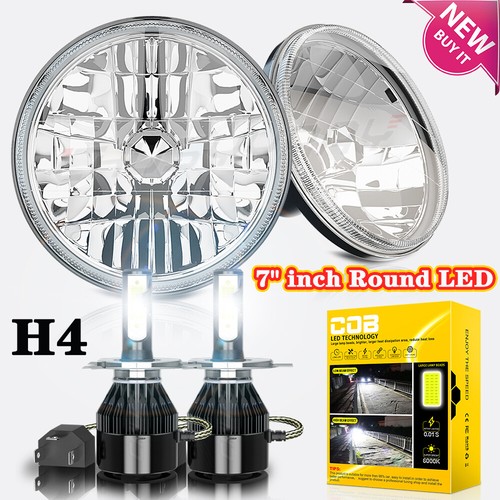 Pair 7" inch Round LED Headlight Hi/Low Sealed Beam For MG MGB Midget ...