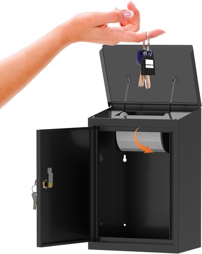 Key Drop Box for Automotive, Key Return Box Wall Mount, Anti-Thief ...