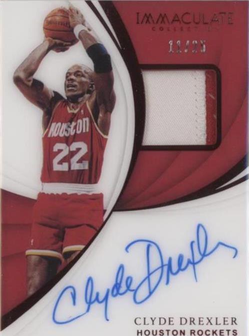 2018-19 Panini Immaculate Collection - Patch Autographs Clyde Drexler # ...