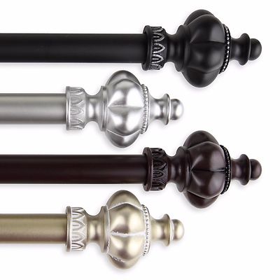 Athena 1" Curtain Rod Adjustable Drapery Rod 28-240" (5 sizes, 4 colors ...