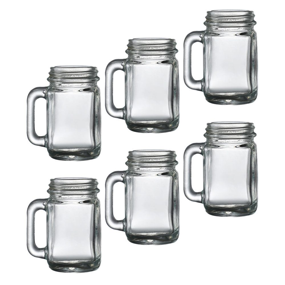 6 Pcs Small Glass Cups Household Mini Mason Clear Tumblers Liquor ...