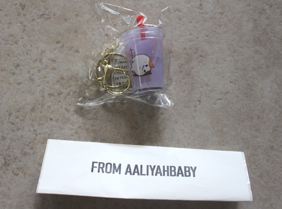 Gong Cha x Final Fantasy XIV Fat Cat Chocobo Moogle Boba Keychain FF14 ...