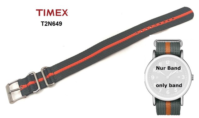 Timex Weekender 40mm Indiglo Gray Quartz Watch T2N649 Extra Nylon ...