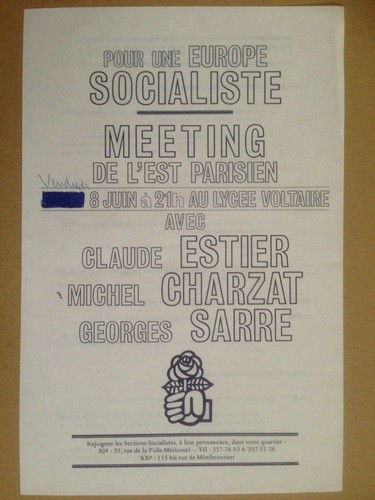 1979 European Election Vote Political Socialist List | eBay