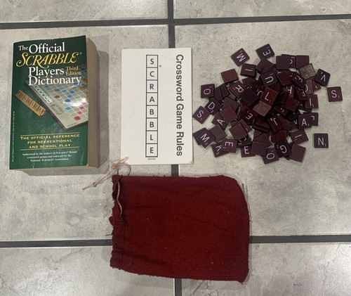 Scrabble Wood Red Maroon Tile Pieces For Game Replacements Arts Crafts ...