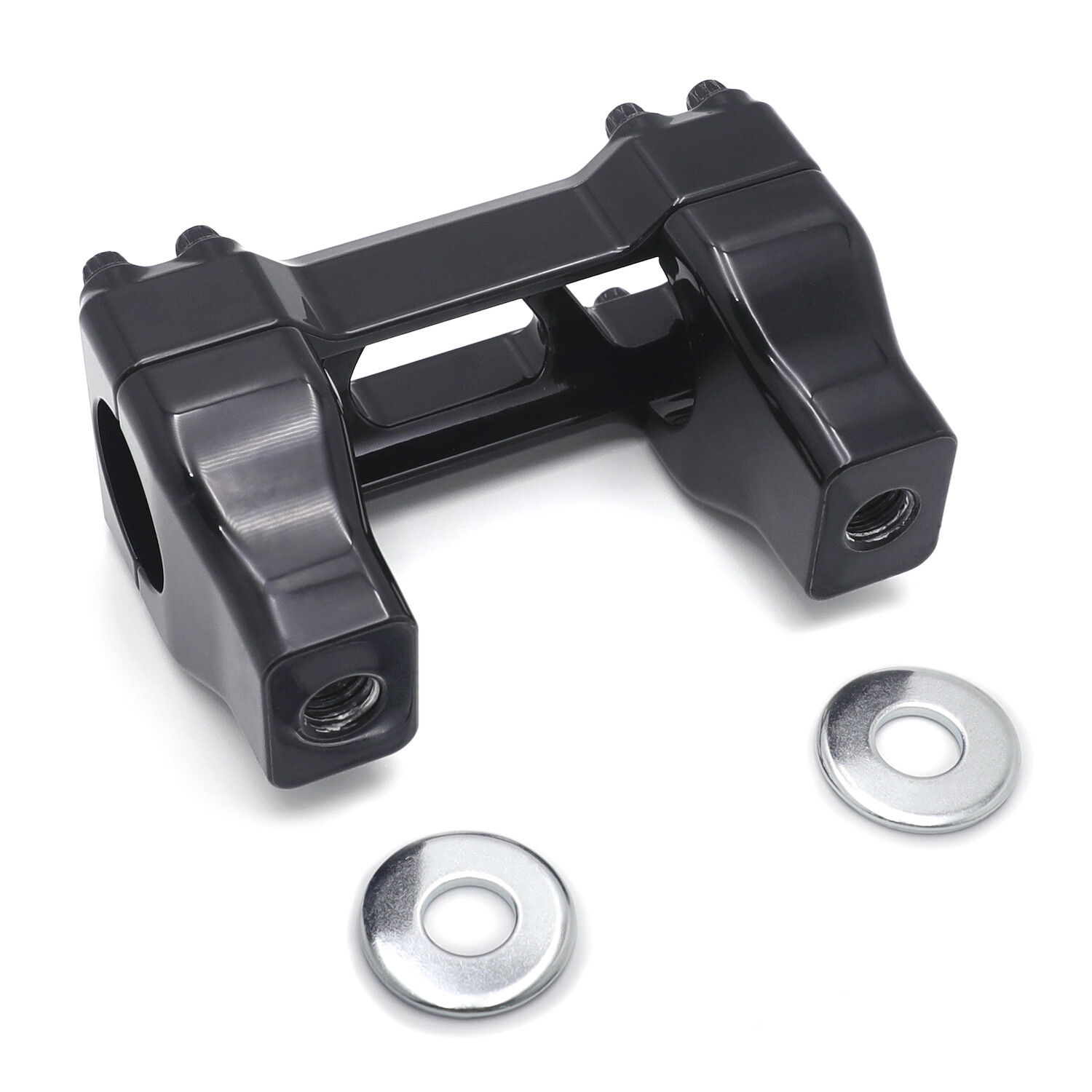 Black 2" Riser 1.25" Handlebar Top Clamp For Harley Softail Breakout ...