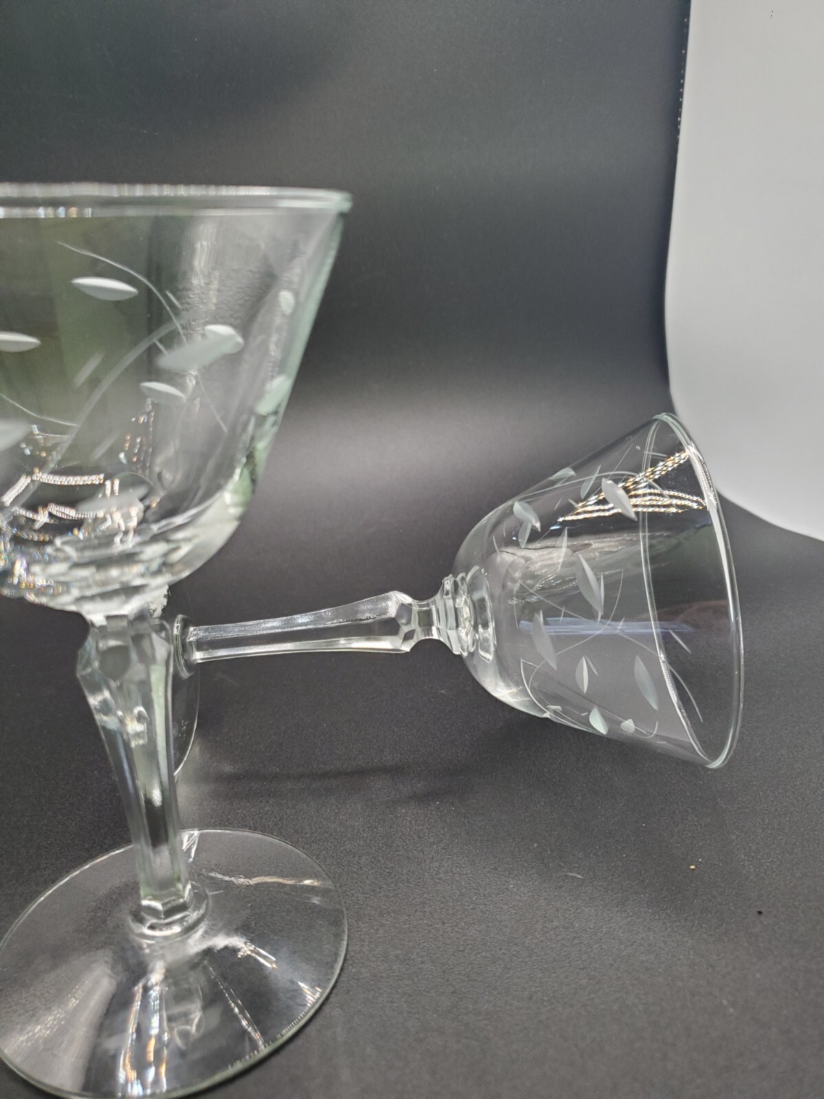 Set of 2 Princess House Pattern is Unknown Stems Wine Goblets Glasses 6 ...