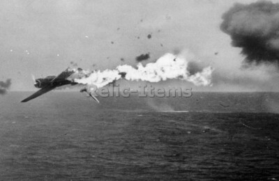 WW2 Picture Photo B6N2 torpedo bomber exploding after hit by 5-inch ...