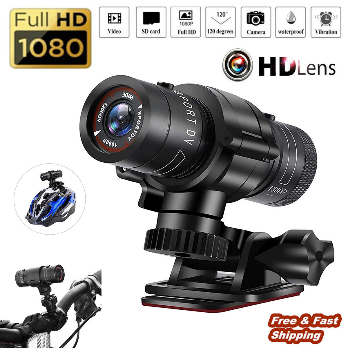 Full HD 1080P DVR Motor Bike Motor Cycle Action Helmet Sports Camera ...