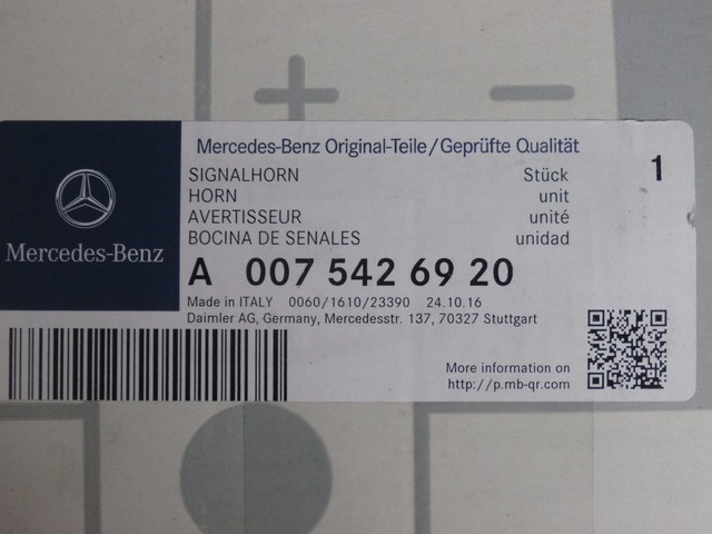 Genuine OEM Horn for MERCEDES 0075426920 for sale online | eBay