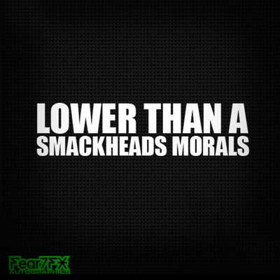 Lower Than A Smackheads Morals Funny Car Sticker Decal For Window ...