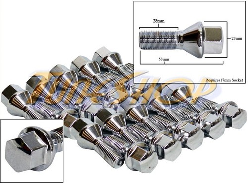 20 BMW BENZ 28MM TUNER WHEELS RIM LUG BOLTS NUT 12x1.5 CONE TAPER ...